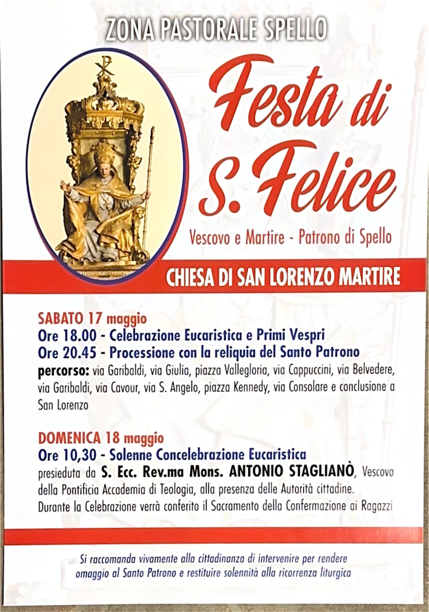 Festa di San Felice, Patrono di Spello – Unità Pastorale di Santa Maria ...